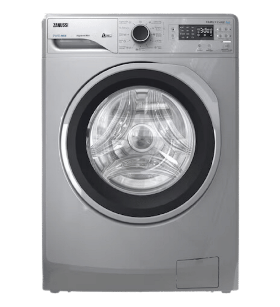 غساله زانوسي 7ك 1200 لفه فضي باب اسود باطار فضي ZWF7240SS5 | AwadSerag